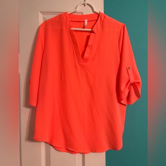 Tops | Very Pretty Bright Orange Top | Poshmark